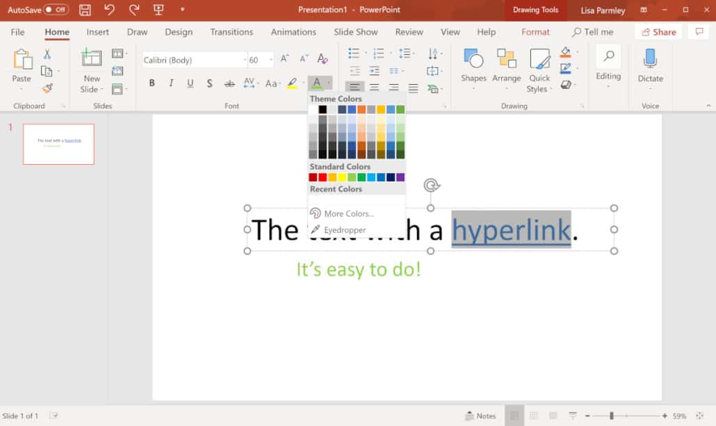 How to Change Hyperlink Color in PowerPoint | Course Method