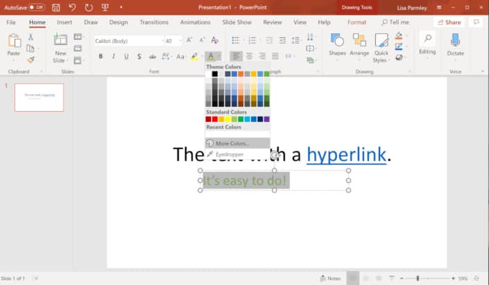How to Change Hyperlink Color in PowerPoint | Course Method