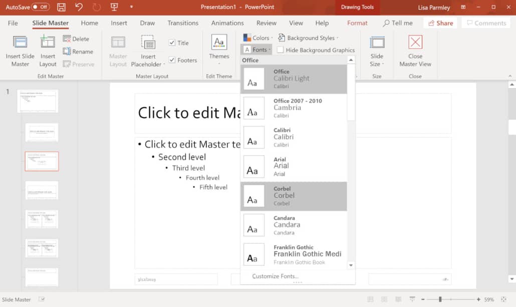 Change Default Font in PowerPoint | Course Method