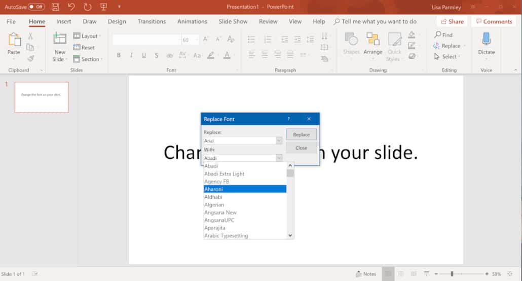 Change Default Font in PowerPoint | Course Method